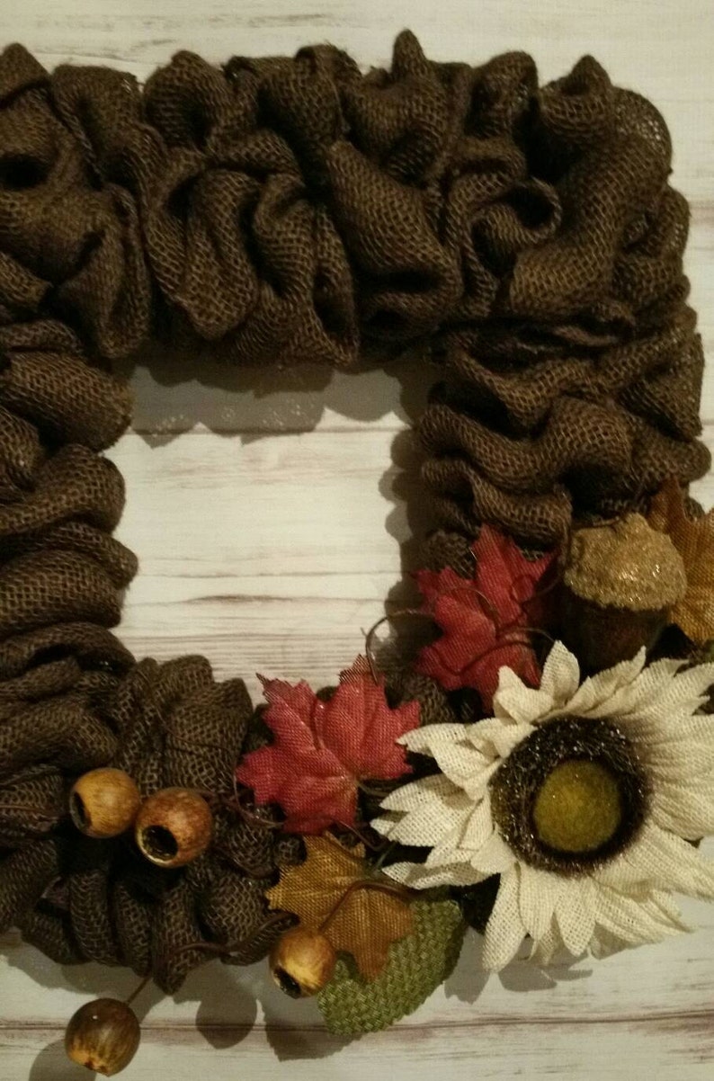 Beautiful Square Fall Burlap Wreath Fall Wreath Autumn - Etsy