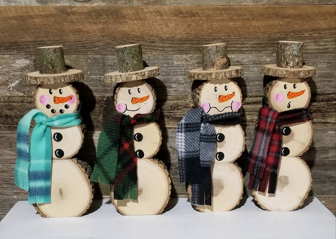 Adorable Handmade Rustic Wood Snowmen! Woodland Decor, Rustic Decor ...