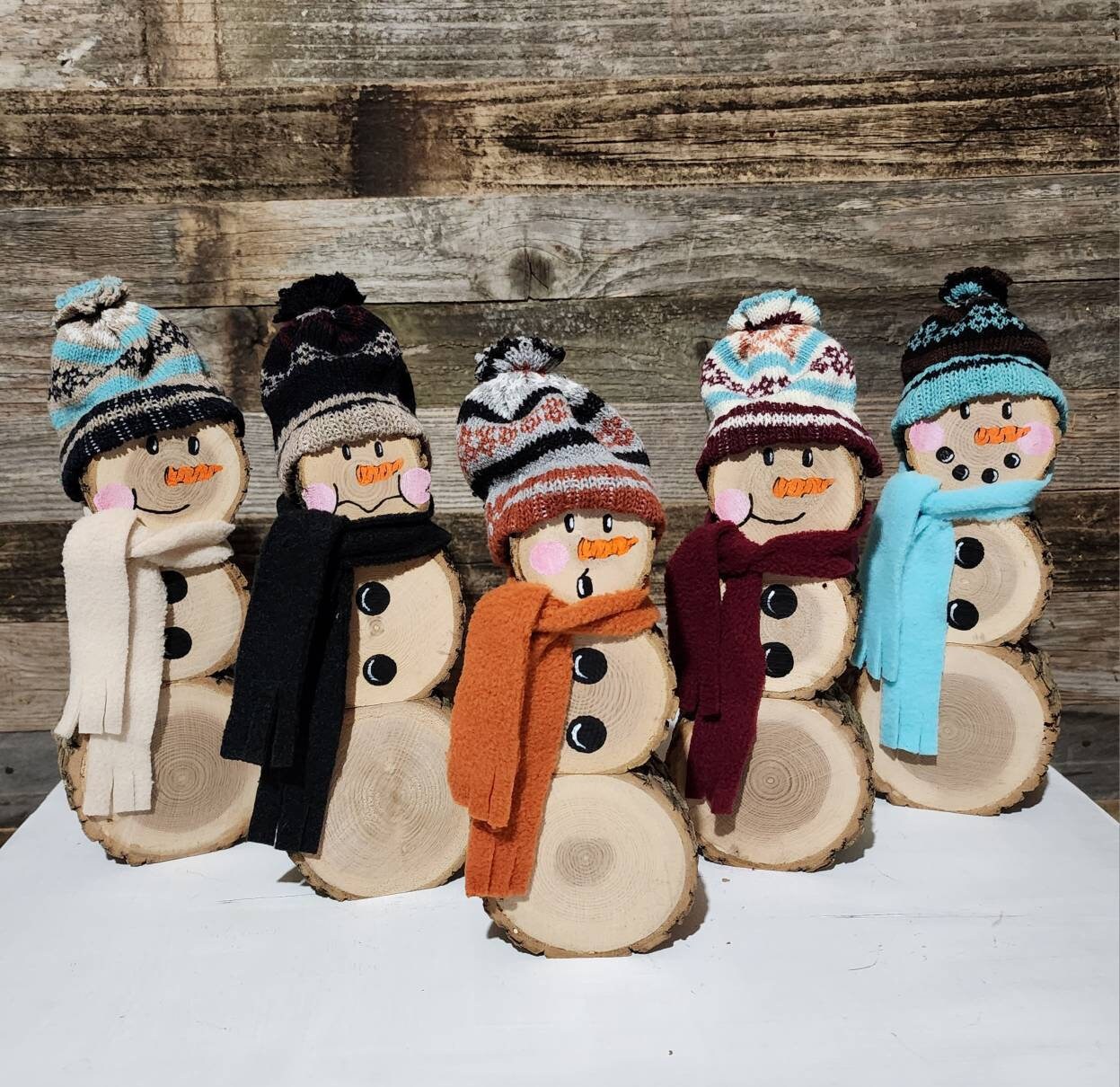Wooden Snowman Collectibles Nesting Dolls Wooden Ornaments