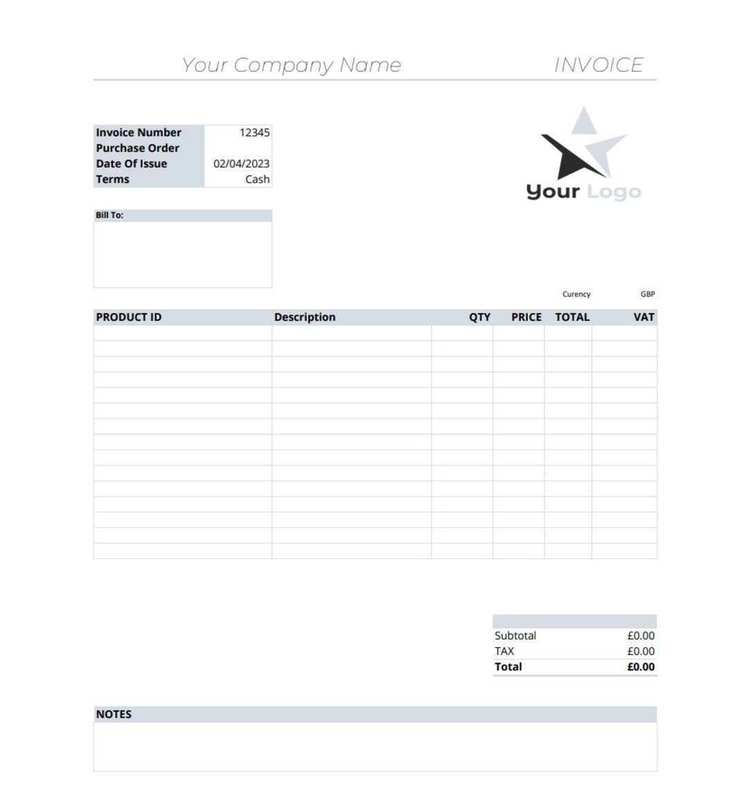 Excel Invoice Quote Template - Etsy