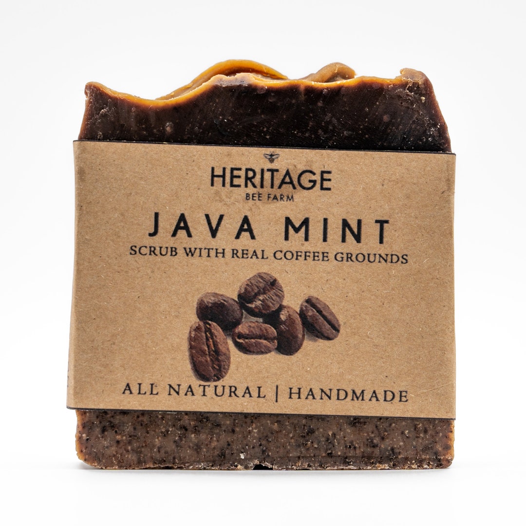 All Natural Coffee Scrub Handmade Soap - Java and Peppermint Scented ...