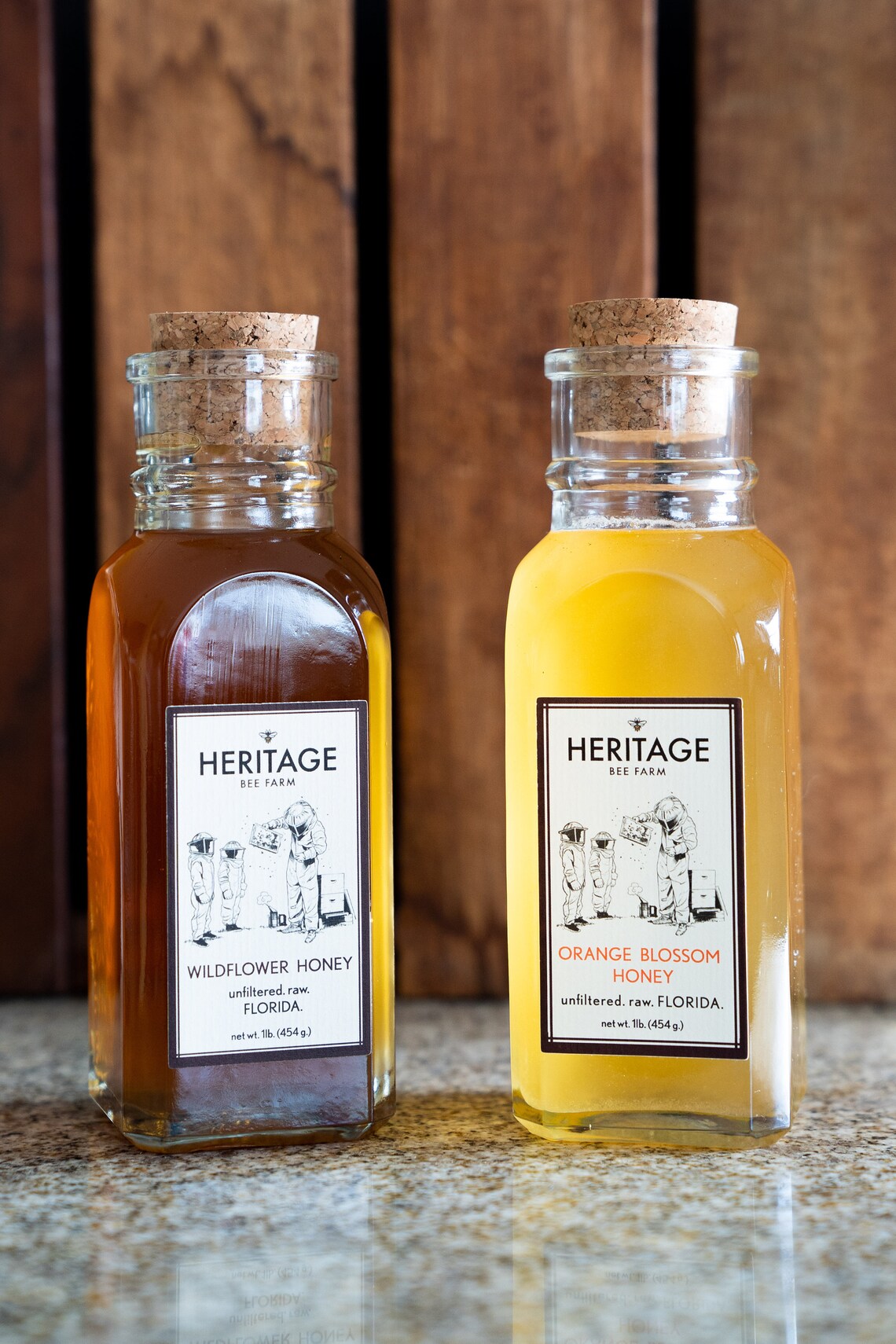 Raw Honey - Set of Two 1 Pound Glass Muth Jar With Cork. RAW LOCAL ...