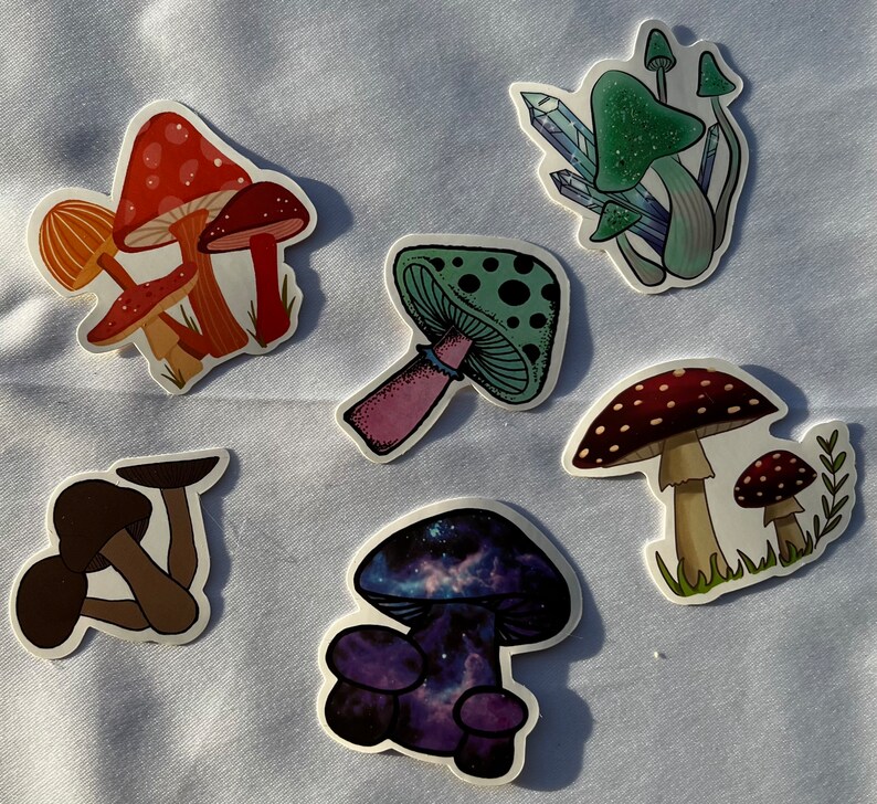Assorted Vinyl Mushroom Sticker Pack 24pcs - Etsy