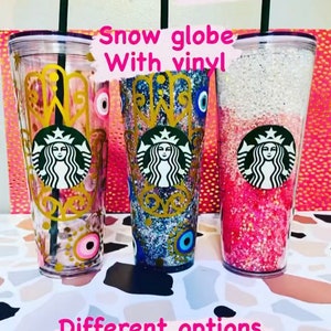 Custom Snow Globe Starbucks Tumbler - Etsy