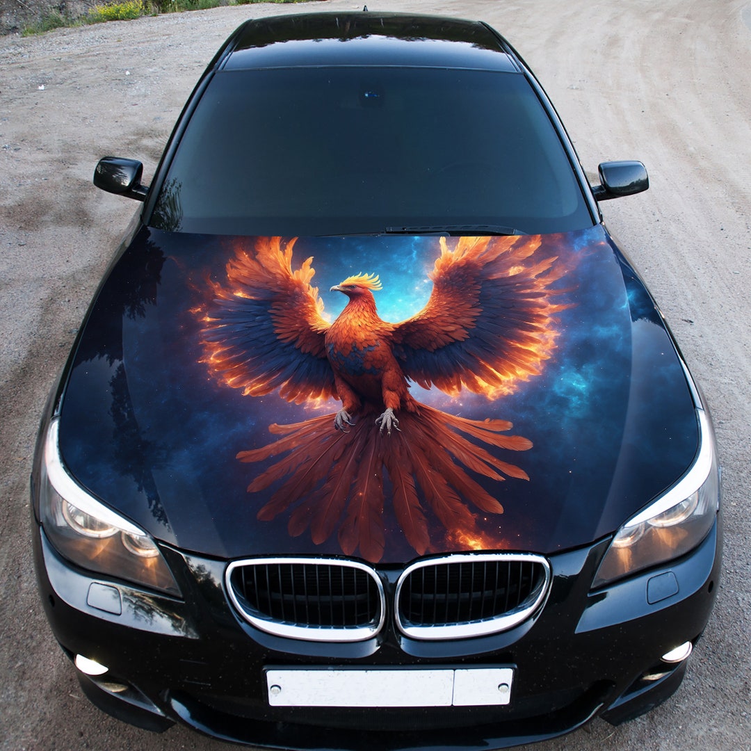 Majestic Phoenix Car Hood Wrap, Car Hood Decal, Car Hood Sticker, Hood ...
