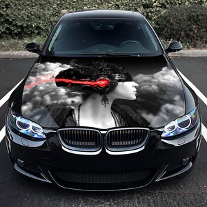 Abstract Girl Car Hood Wrap, Car Hood Decal, Car Hood Sticker, Hood ...