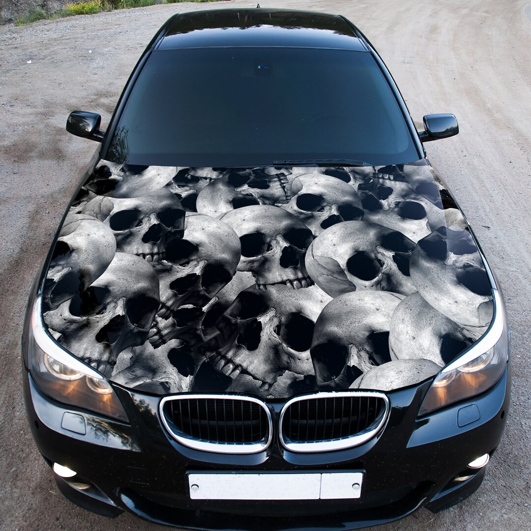 Skulls Pile Car Hood Wrap, Car Hood Decal, Car Hood Sticker, Hood Wrap ...