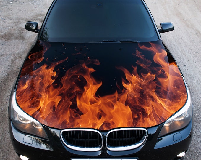 Flaming Horse Hood Wrap Vinyl Fire Graphic Hood Blackout Decal H212 - Etsy