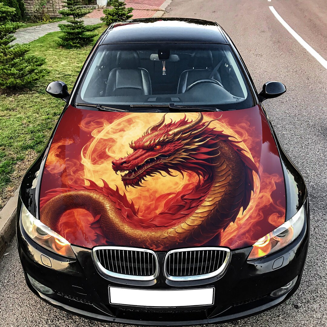 Chinese Dragon Car Hood Wrap, Car Hood Decal, Car Hood Sticker, Hood ...