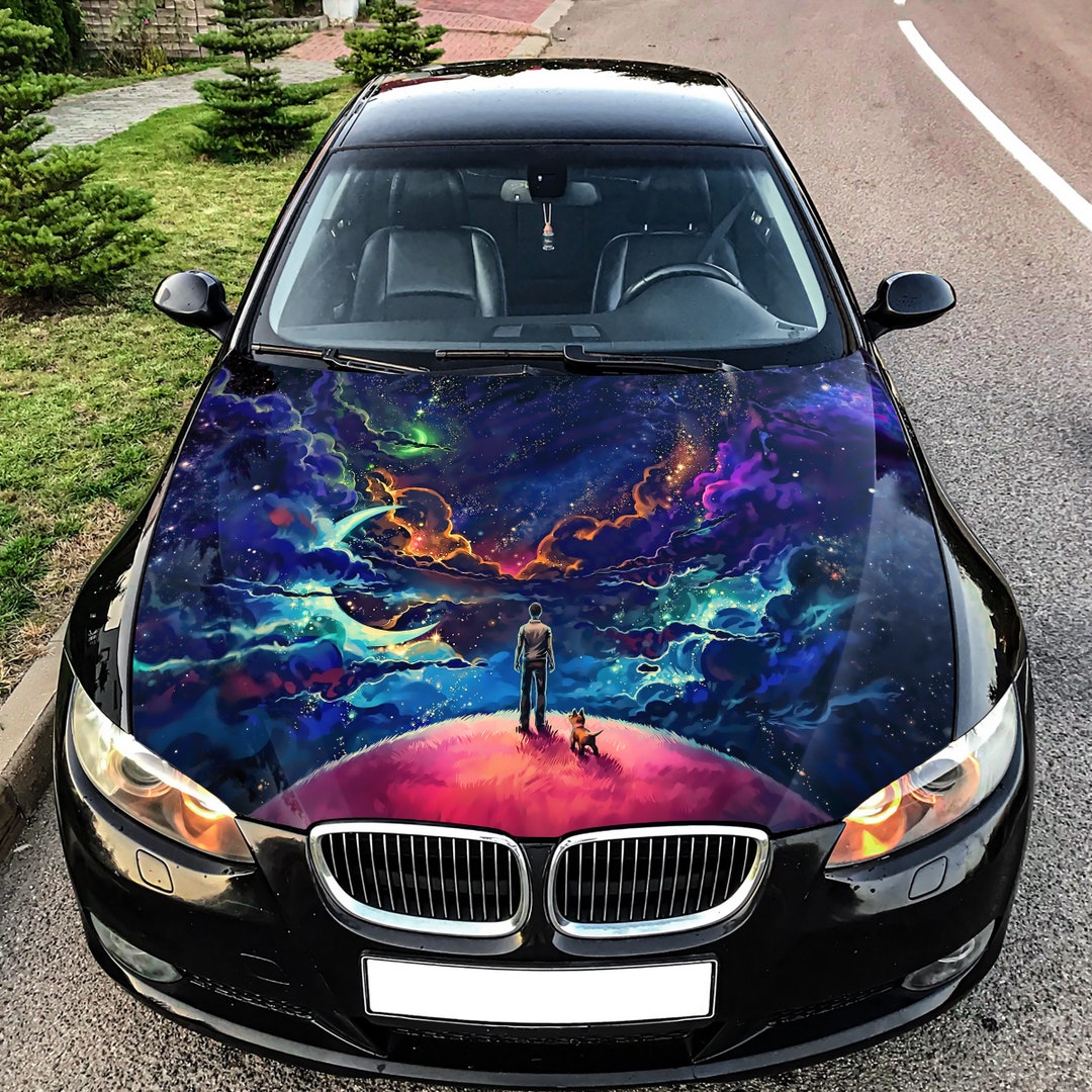 Space Galaxy Car Hood Wrap, Car Hood Decal, Car Hood Sticker, Hood Wrap ...