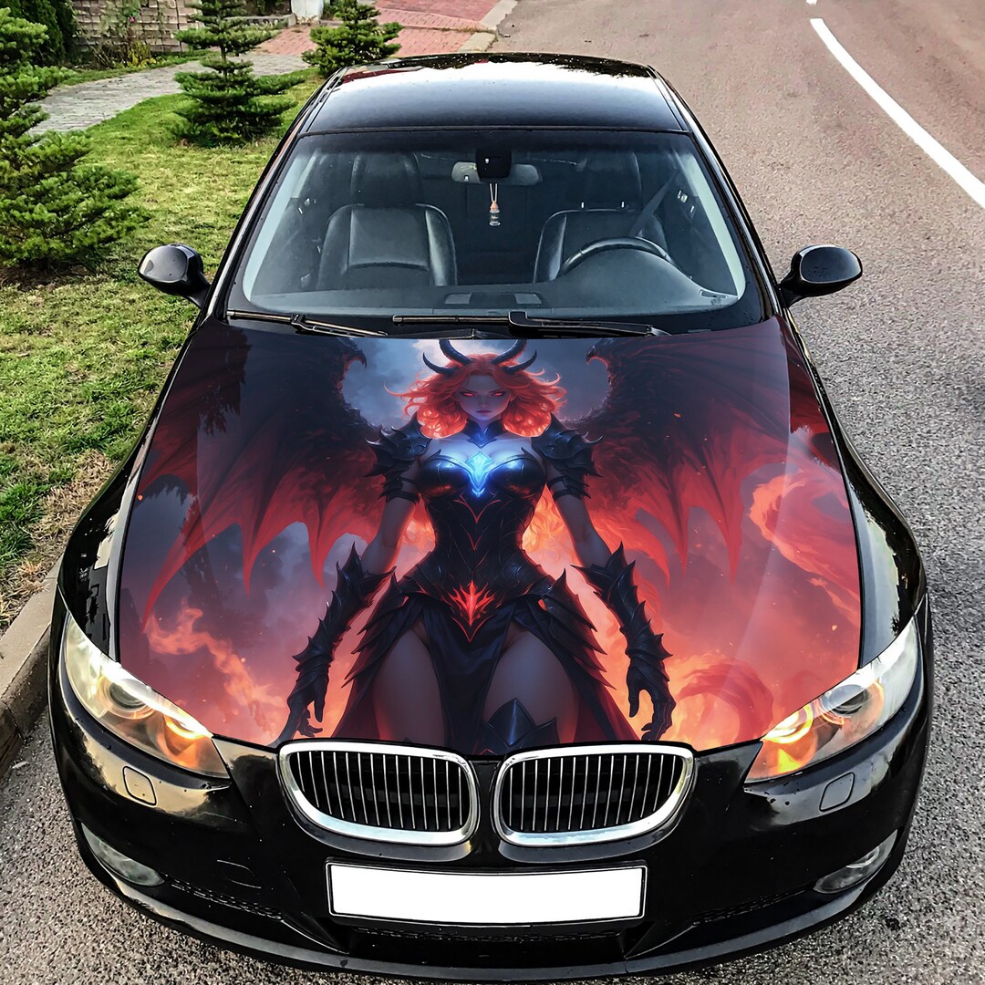 Devil Girl Car Hood Wrap, Car Hood Decal, Car Hood Sticker, Hood Wrap ...
