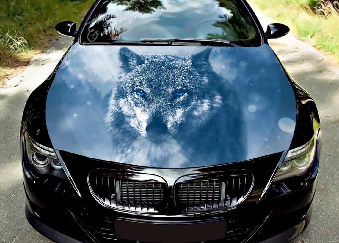 Car Hood Wrap Decal Wrap Decal Wolf Art Vinyl Sticker - Etsy