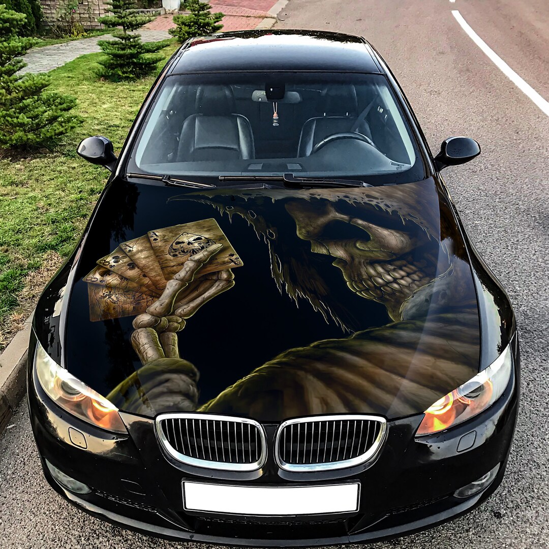 Grim Reaper Skull Car Hood Wrap, Car Hood Decal, Car Hood Sticker, Hood ...