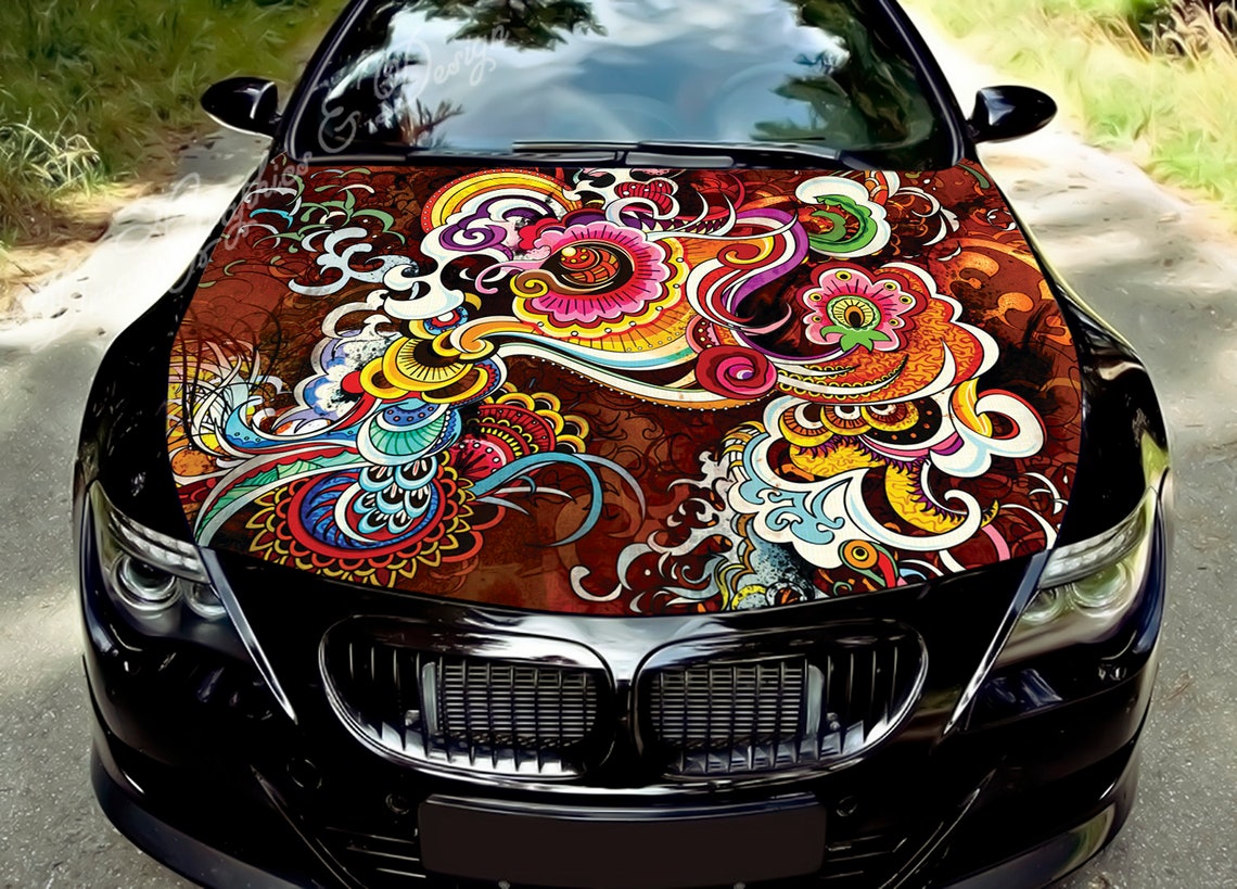Car hood decal vinyl sticker graphic wrap decal flower | Etsy