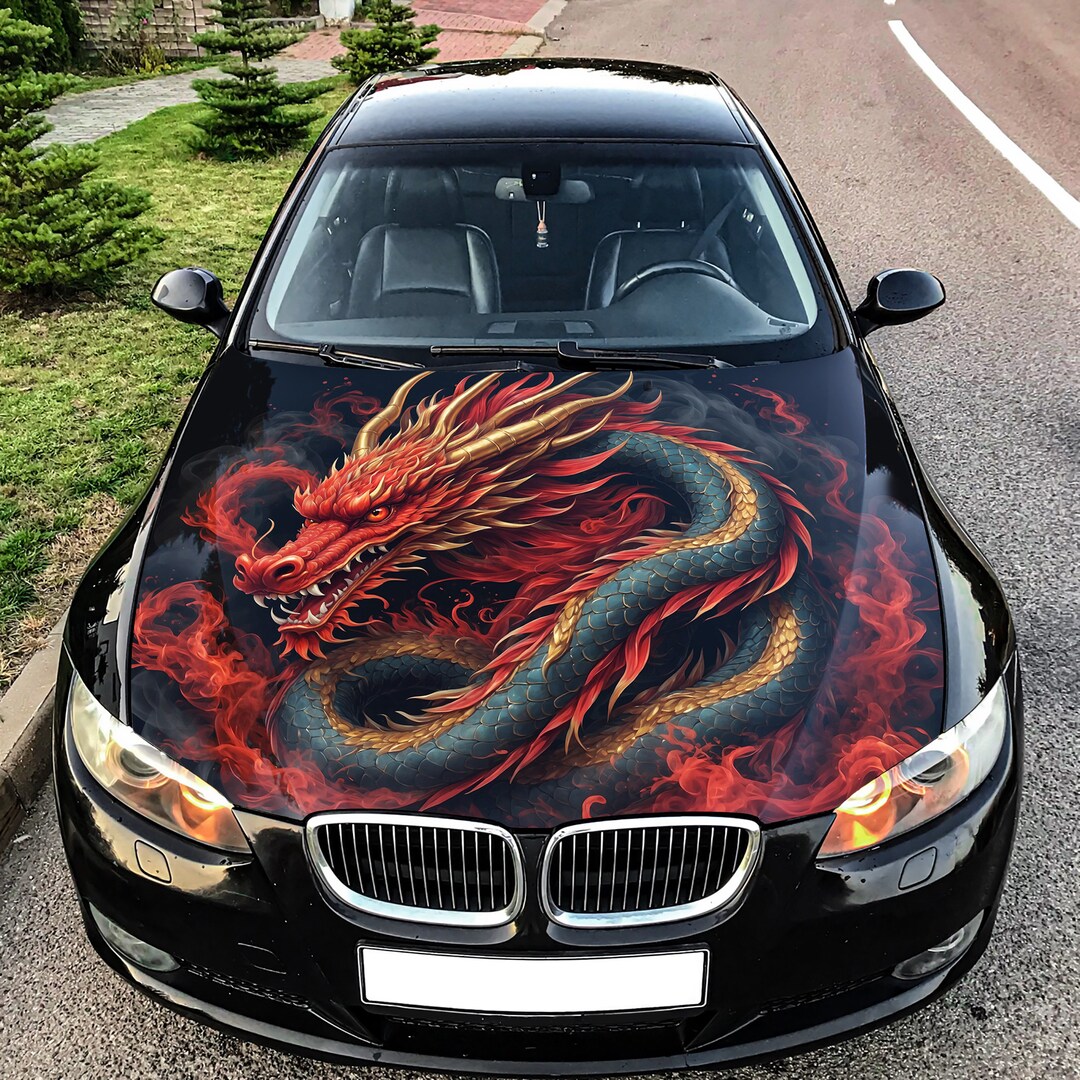 Chinese Dragon Car Hood Wrap, Car Hood Decal, Car Hood Sticker, Hood ...