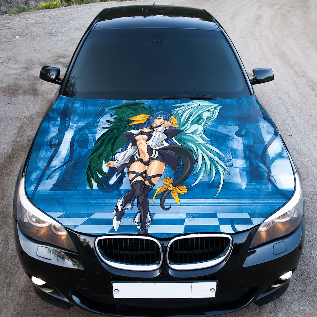 Anime Girl Gear Car Hood Wrap, Car Hood Decal, Car Hood Sticker, Hood ...
