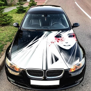 Dark Anime Girl Car Hood Wrap, Car Hood Decal, Car Hood Sticker, Hood ...