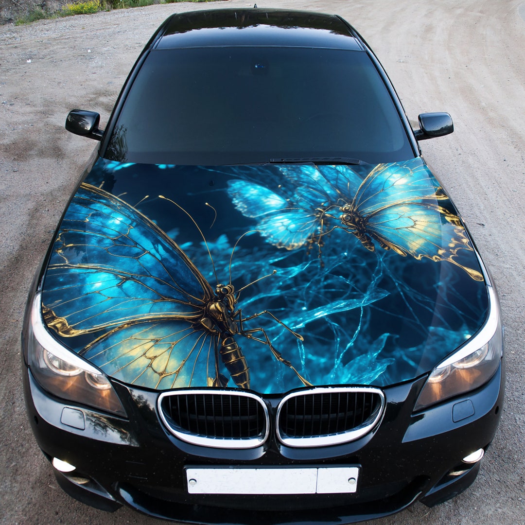 Abstract Butterfly Car Hood Wrap, Car Hood Decal, Car Hood Sticker ...