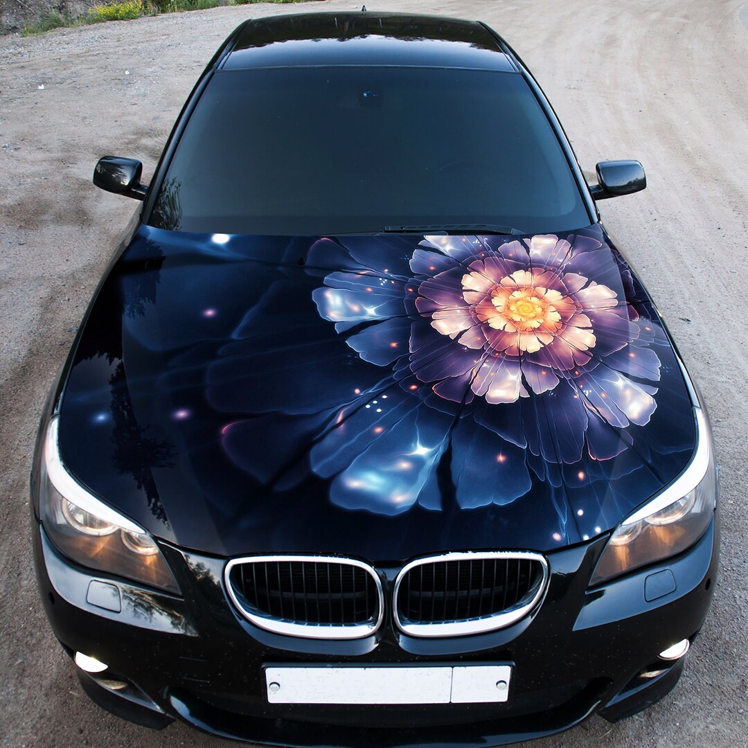Abstract Flower Car Hood Wrap, Car Hood Decal, Car Hood Sticker, Hood ...