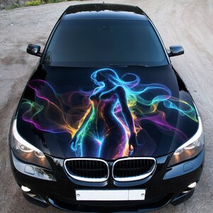 Abstract Girl Car Hood Wrap, Car Hood Decal, Car Hood Sticker, Hood ...