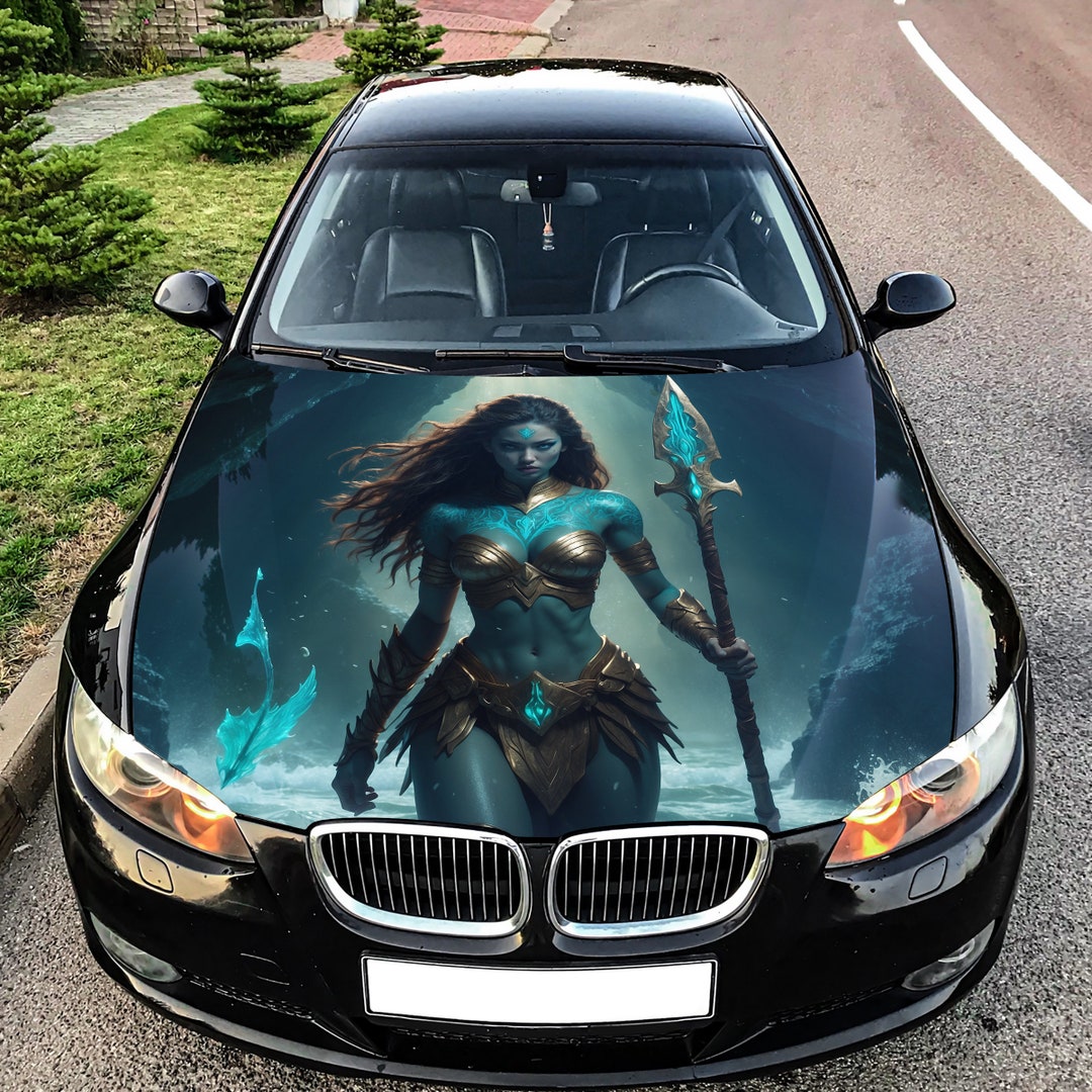 Goddess War Girl Car Hood Wrap, Car Hood Decal, Truck Hood Wrap, Car ...