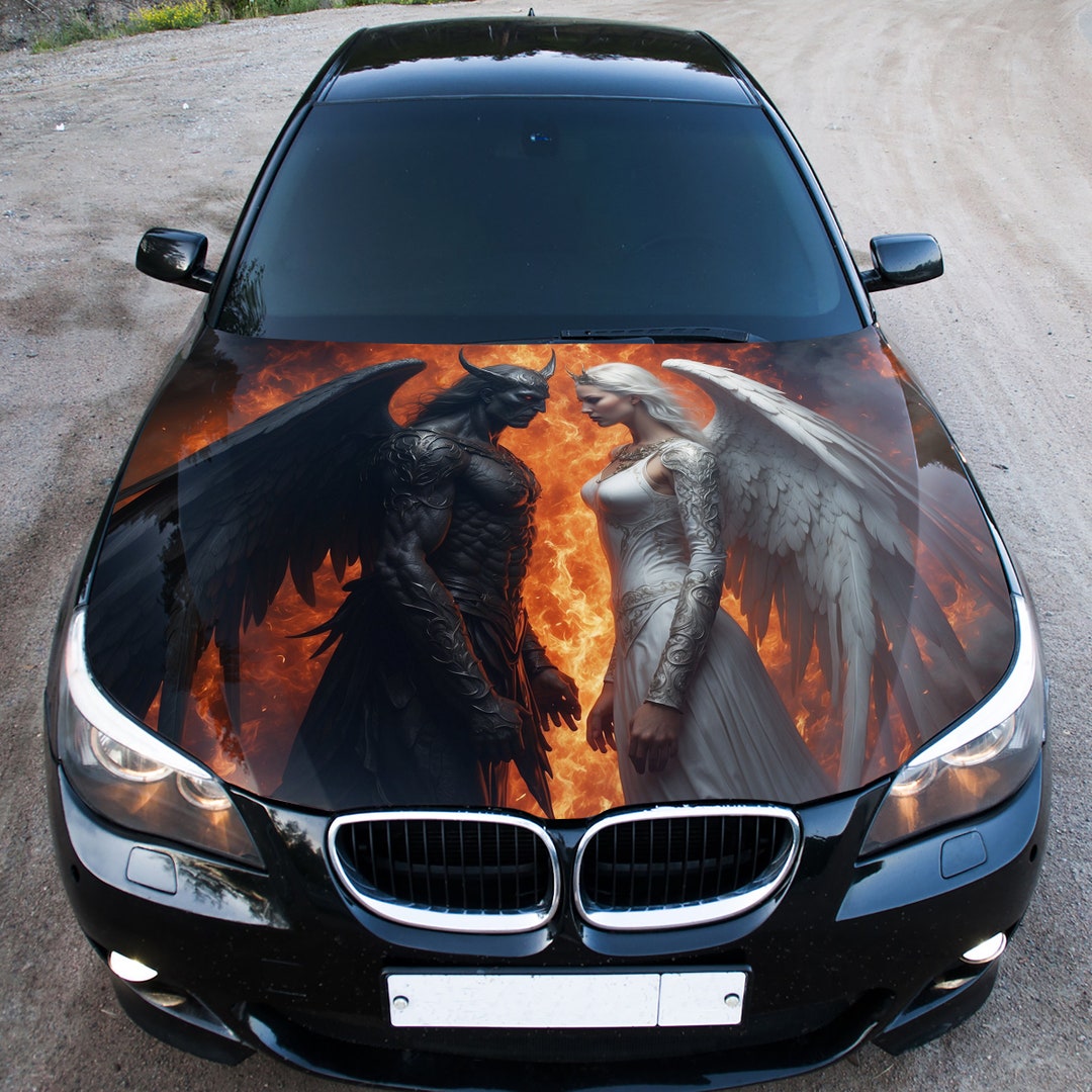 Demon and Angel Car Hood Wrap, Car Hood Decal, Car Hood Sticker, Hood ...