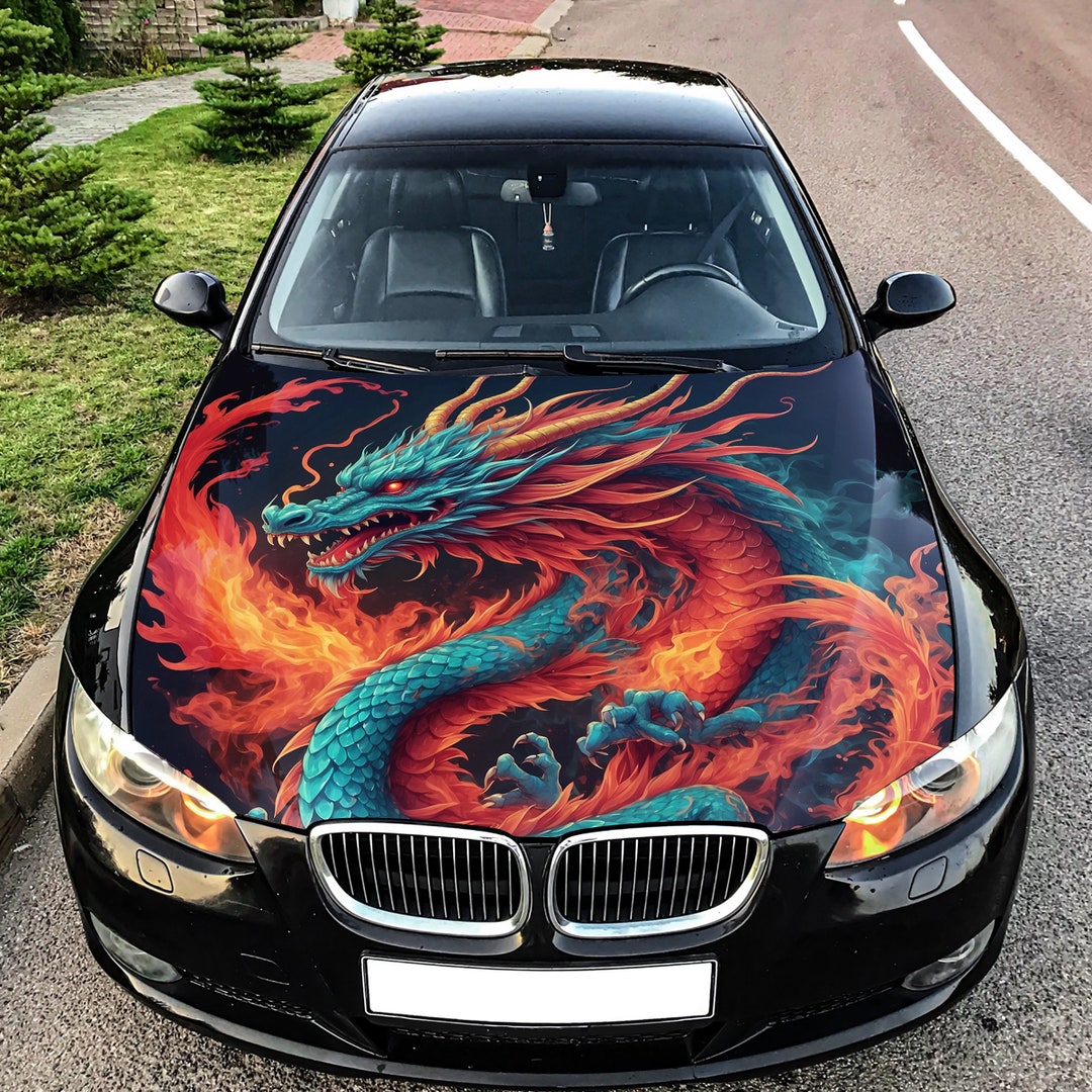 Chinese Dragon Car Hood Wrap, Car Hood Decal, Car Hood Sticker, Hood ...