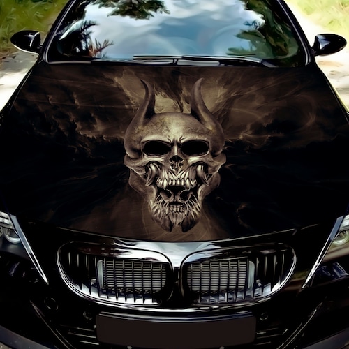 Skull Car Hood Wrap Full Color Vinyl Decal Skeleton Sticker 4 - Etsy