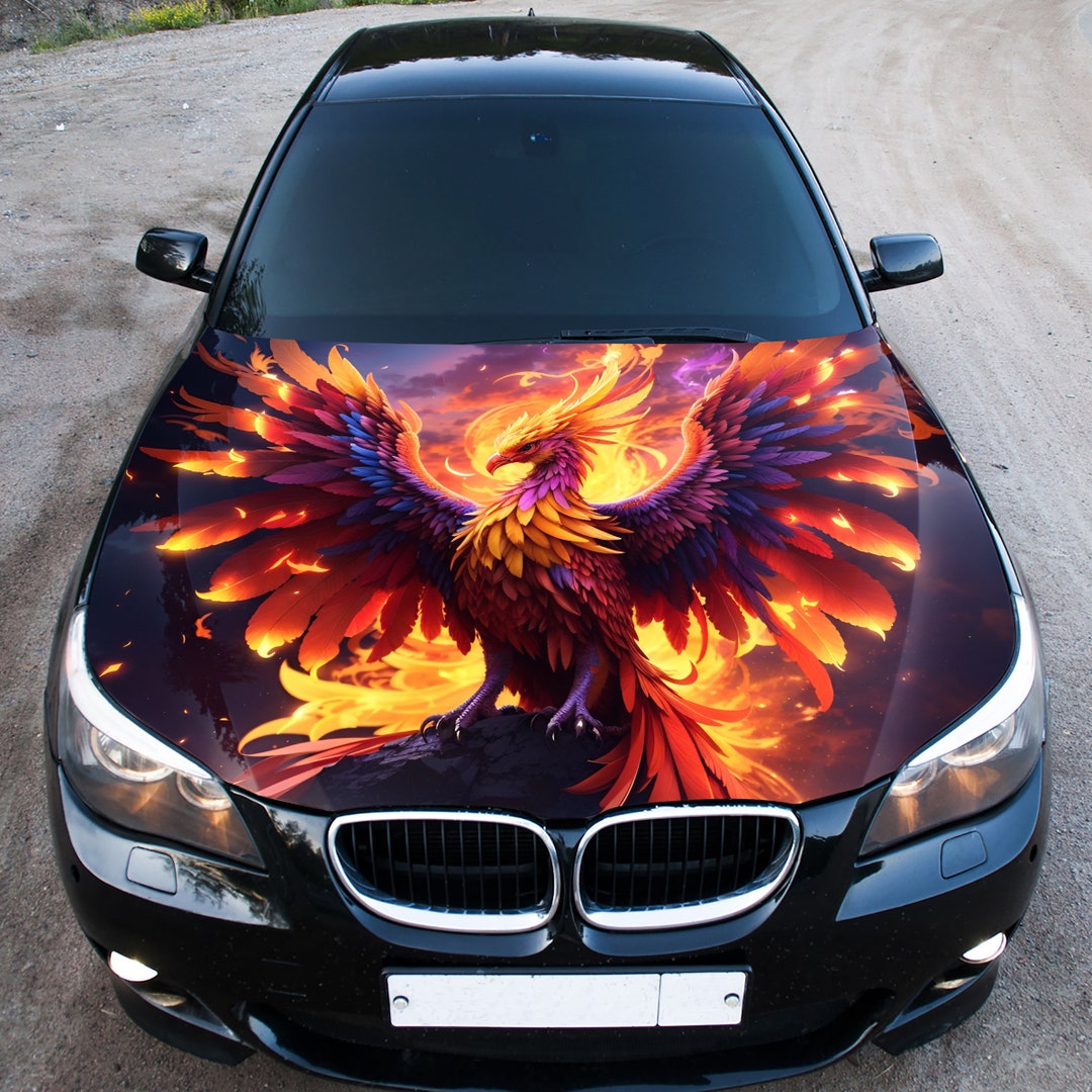 Phoenix Rising Car Hood Wrap, Car Hood Decal, Car Hood Sticker, Hood ...