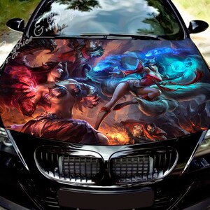 Car Hood Wrap Decal, Warrior Women, League, Morgana, Battle, Vinyl ...