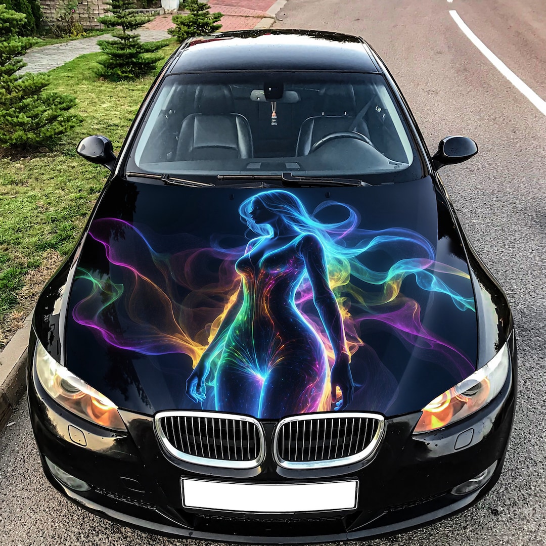 Abstract Girl Car Hood Wrap, Car Hood Decal, Car Hood Sticker, Hood ...