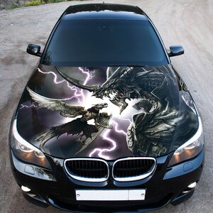 Dragon Battle Car Hood Wrap, Car Hood Decal, Car Hood Sticker, Hood ...