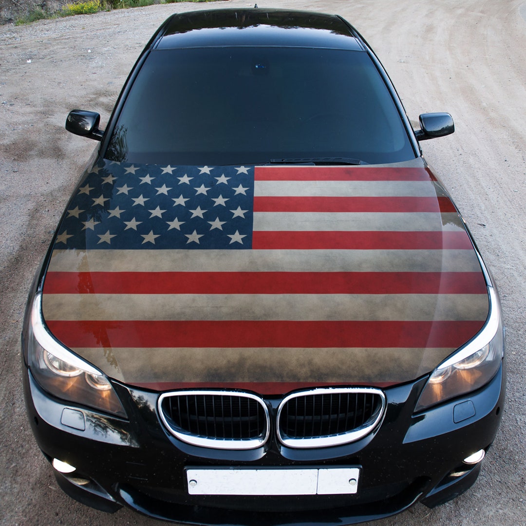 American Flag Car Hood Wrap, Car Hood Decal, Car Hood Sticker, Hood ...