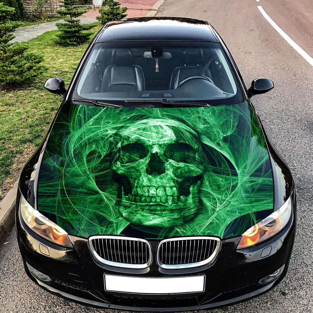 Abstract Skull Car Hood Wrap, Car Hood Decal, Car Hood Sticker, Hood ...