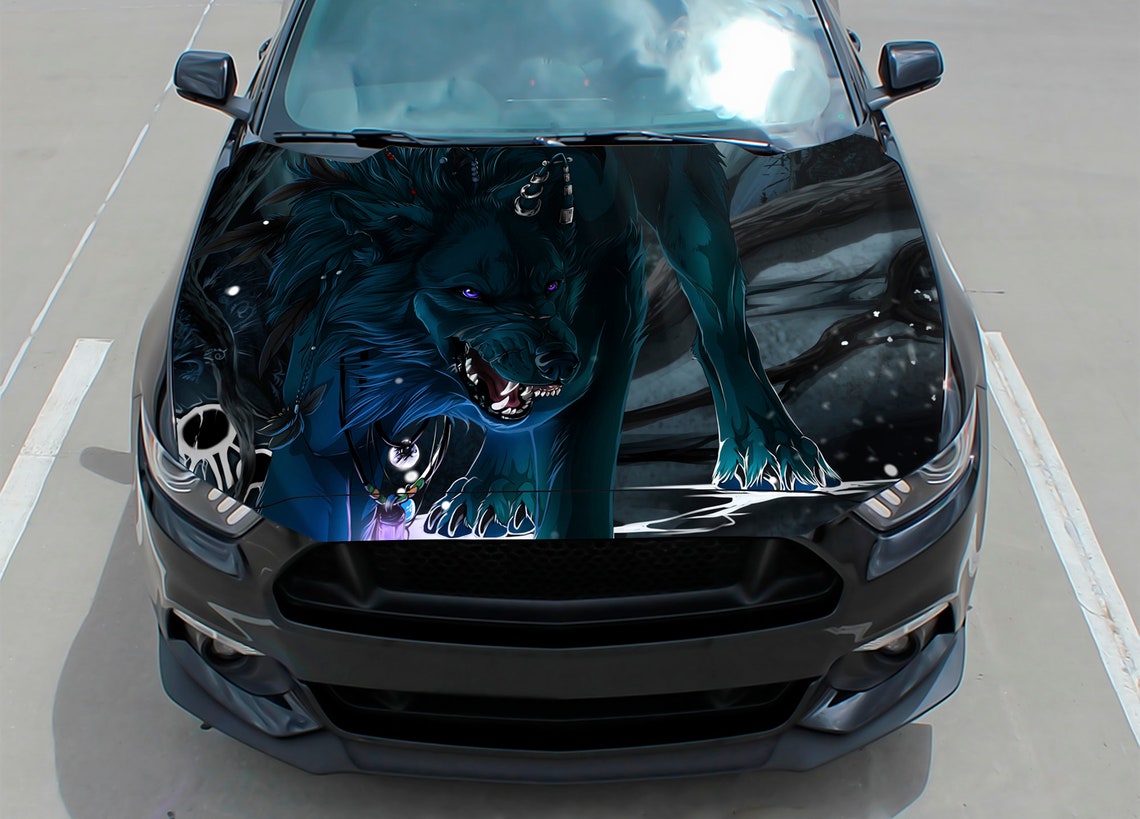 Car Hood Wrap Decal Vinyl Sticker Graphic Wolf Angry - Etsy