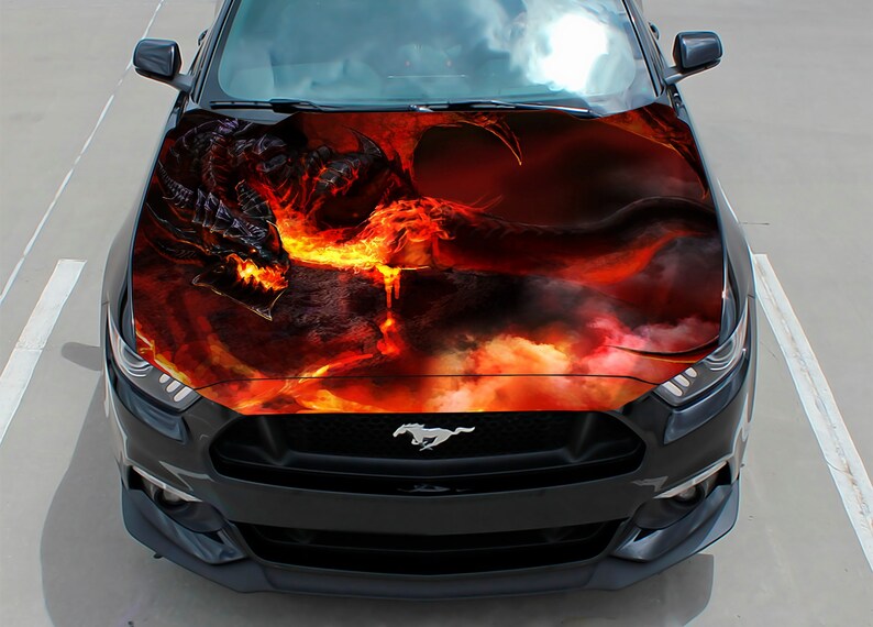 Car Hood Wrap Decal Vinyl Sticker Graphic Fire Dragon - Etsy