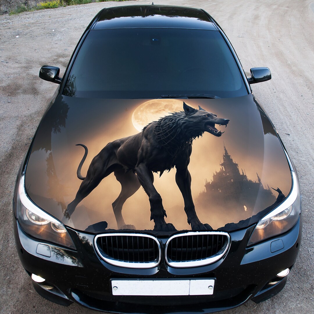 Hellhound Car Hood Wrap, Car Hood Decal, Car Hood Sticker, Hood Wrap ...