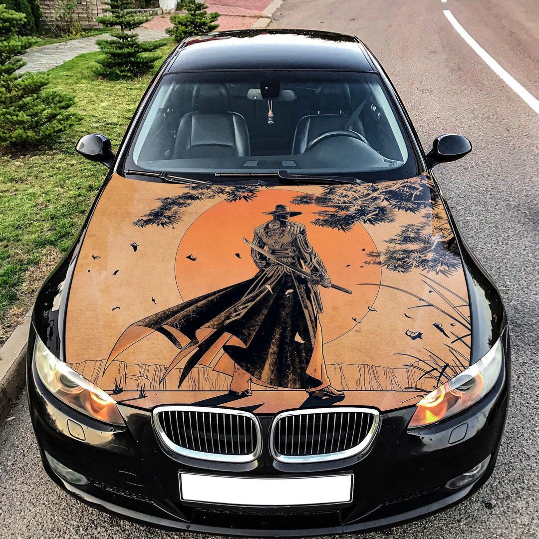 Samurai Car Hood Wrap, Car Hood Decal, Car Hood Sticker, Hood Wrap for ...