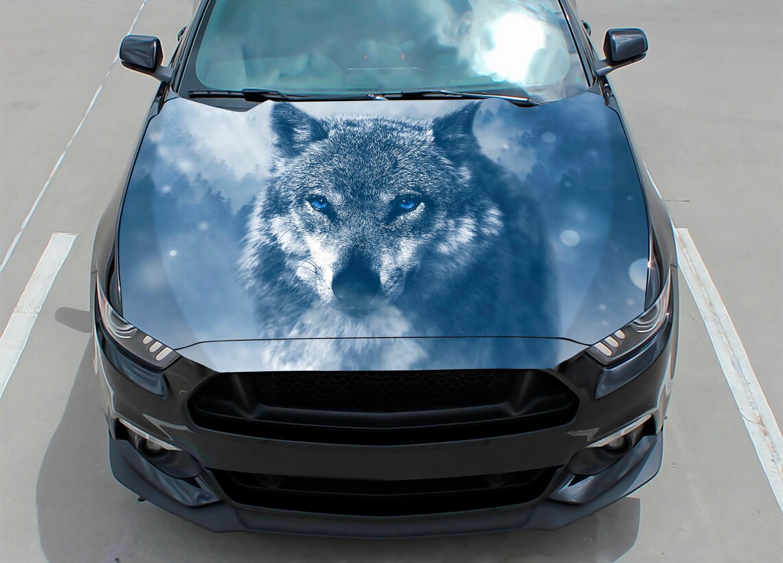 Car Hood Wrap Decal Wrap Decal Wolf Art Vinyl Sticker - Etsy