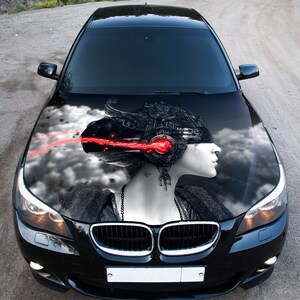Abstract Girl Car Hood Wrap, Car Hood Decal, Car Hood Sticker, Hood ...