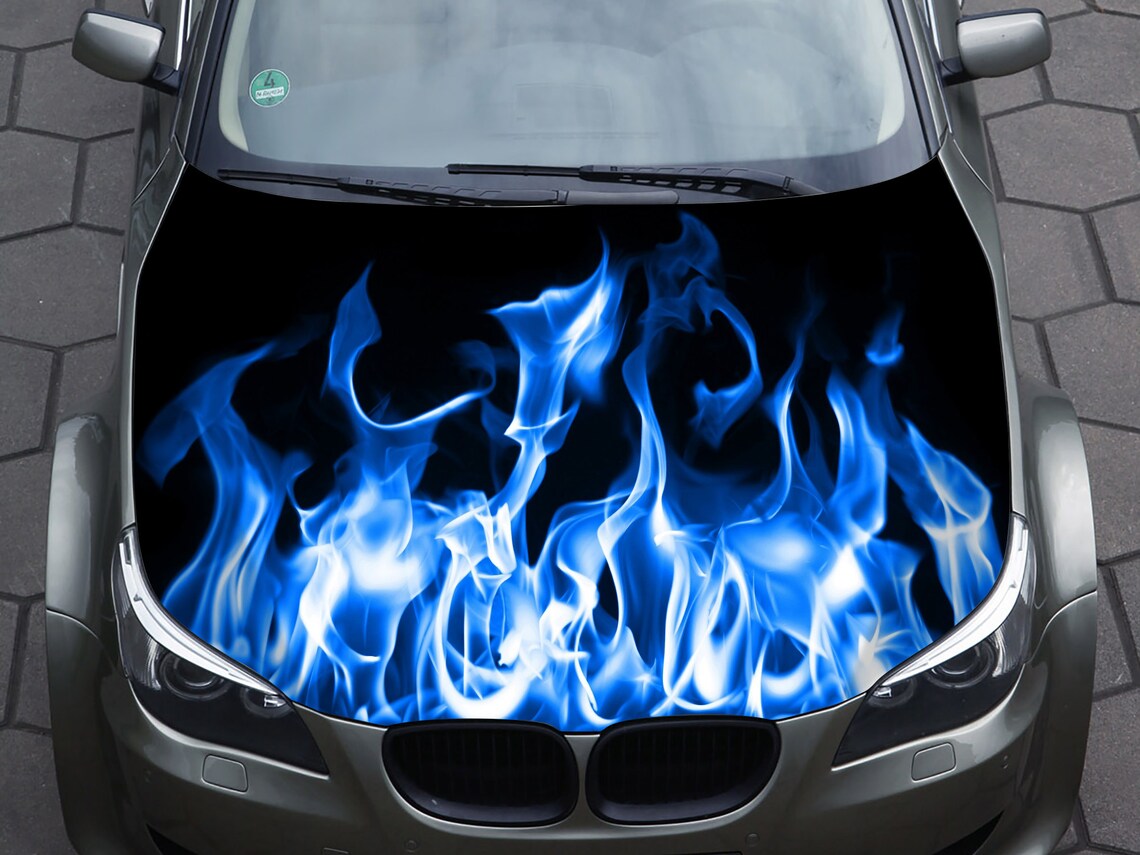 Car Hood Decal Fire Flame Vinyl Sticker Graphic Wrap - Etsy