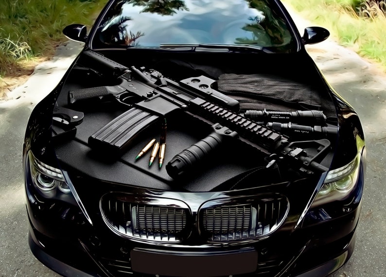 Car Hood Wrap Decal Weapon Gun Rifle Vinyl Sticker - Etsy