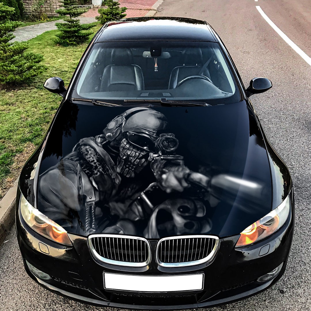 Sniper Soldier Car Hood Wrap, Car Hood Decal, Car Hood Sticker, Hood ...