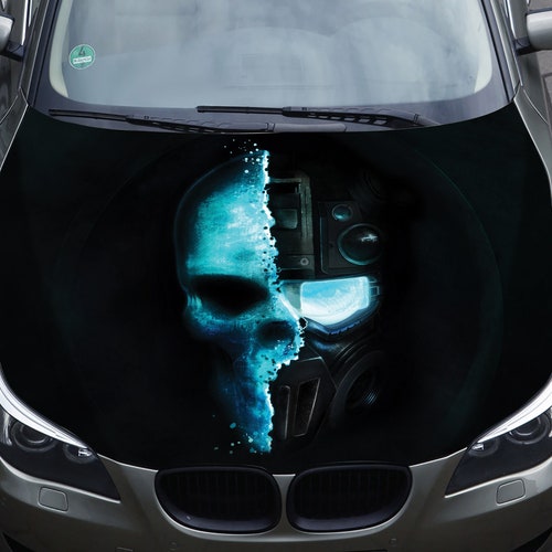 Skull Car Hood Wrap Full Color Vinyl Decal Skeleton Sticker 4 - Etsy