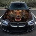 Angry Tiger Growling Car Hood Wrap, Car Hood Decal, Car Hood Sticker ...