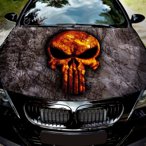 Skull Car Hood Wrap Full Color Vinyl Decal Skeleton Sticker 3 - Etsy