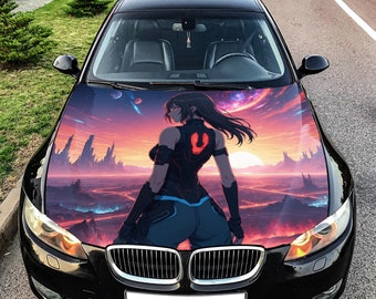 Evil Girl Car Hood Wrap, Car Hood Decal, Car Hood Sticker, Hood Wrap ...