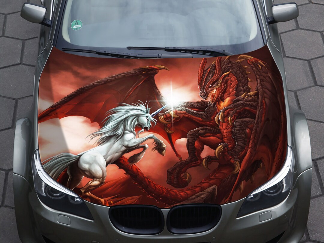 Car Hood Wrap Decal Vinyl Sticker Dragon Unicorn Horse - Etsy