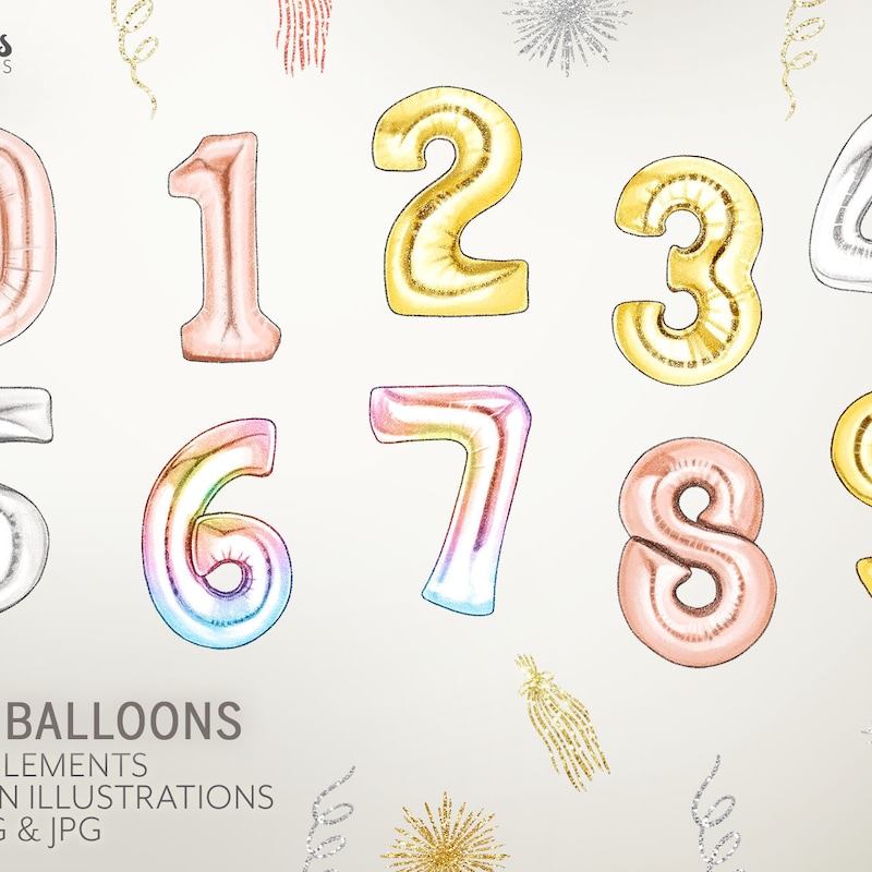 Number Balloons - Etsy
