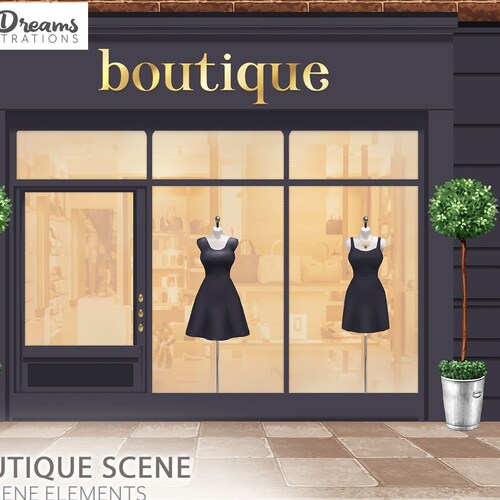 Boutique Background Shop Scene Fashion Background - Etsy
